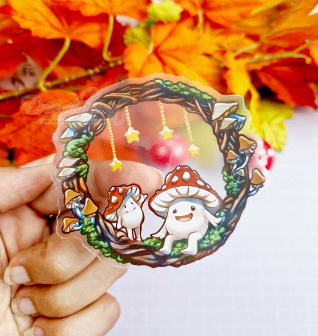 Cute Clear Vinyl ( Transparent) Mushy Wreath Sticker - Journalling ...