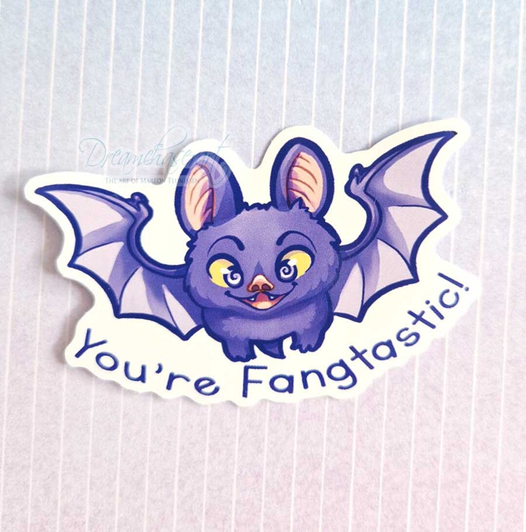 You’re Fangtastic! Vinyl Sticker - Bat Sticker- Halloween - Cute - Etsy