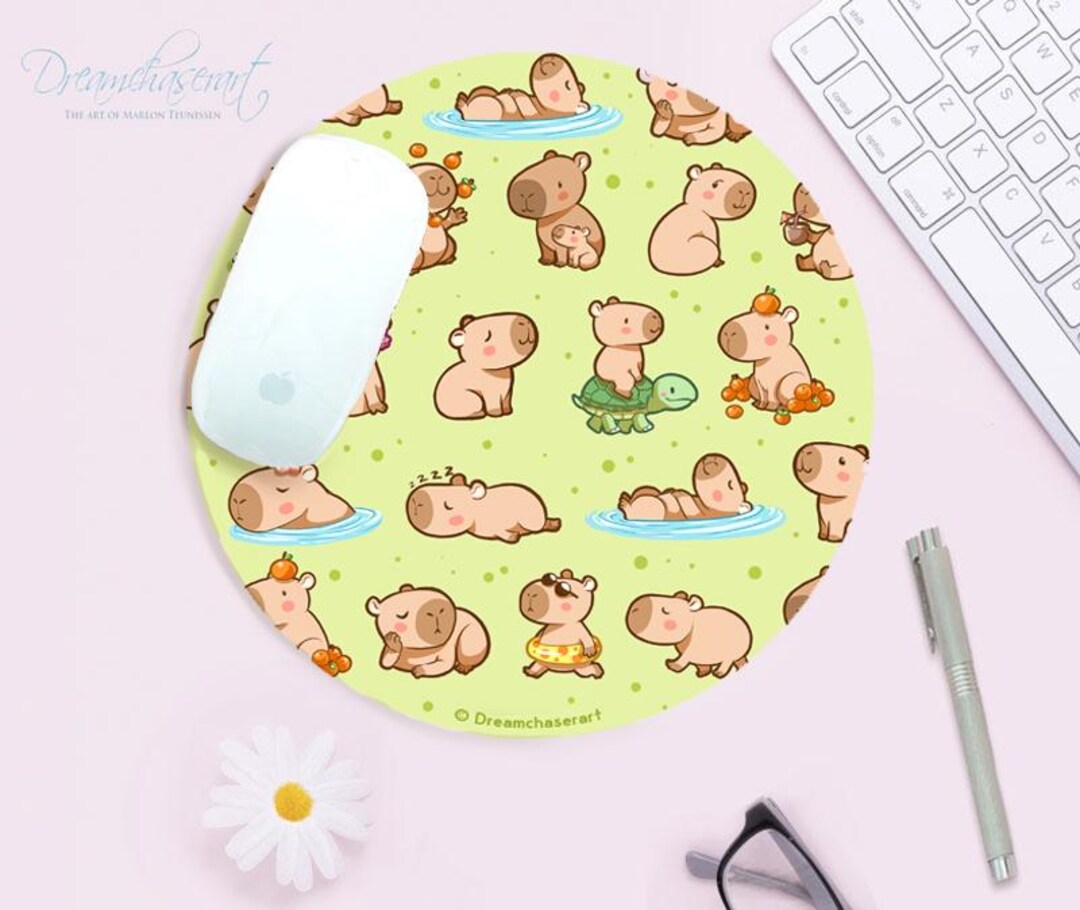 Chill Capy Mousemat ~ Kawaii Capybara Home Accesories Mouse Pad ...