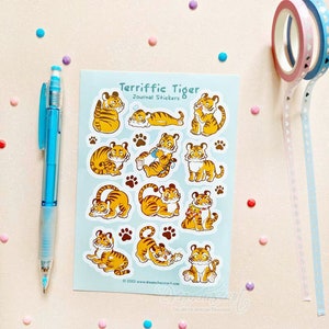 Cute Terrific Tiger Sticker Sheet Bullet Journal Tiger Themed Stickers ...
