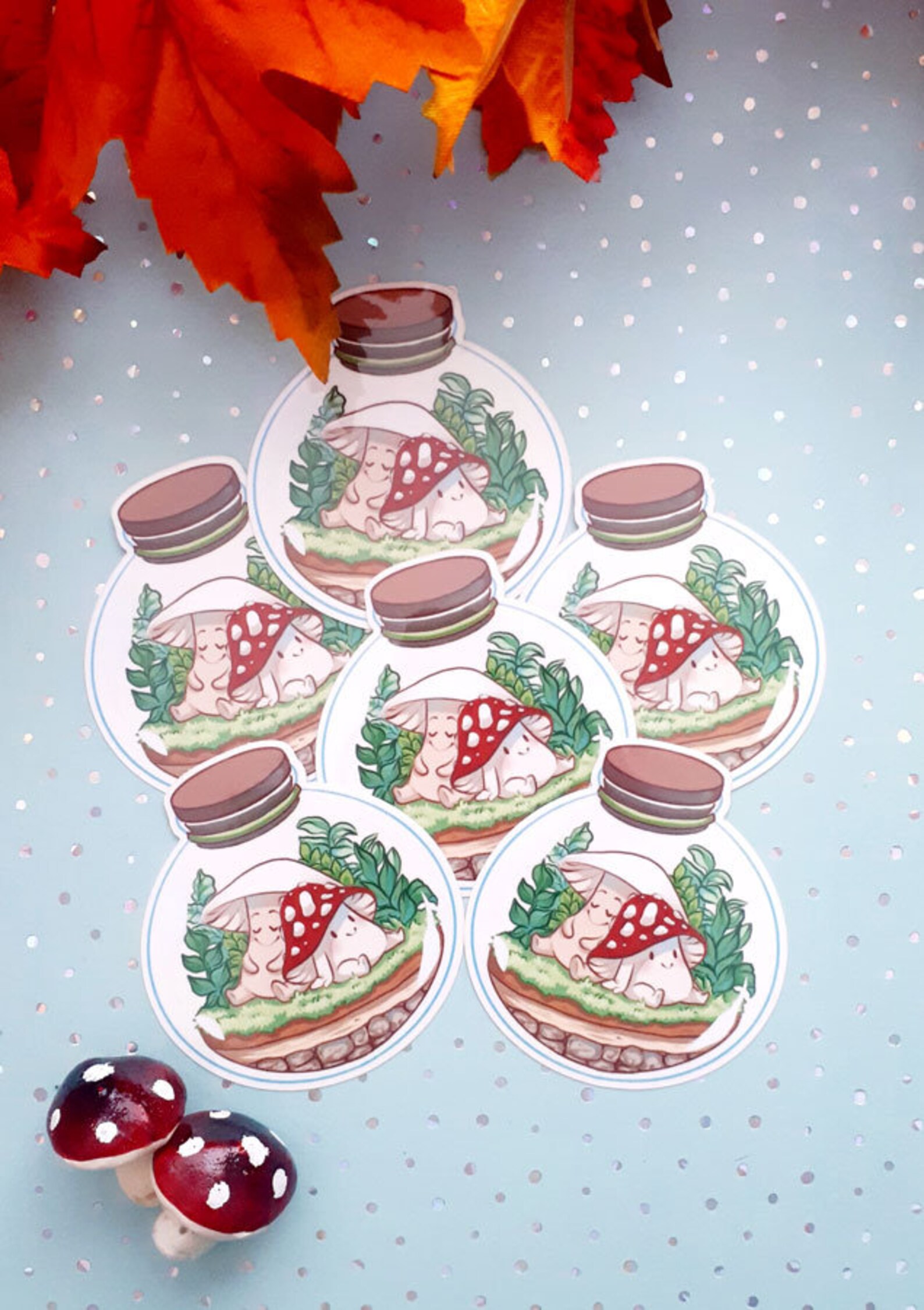 Cute Clear Vinyl Transparent Mushy Friends Sticker - Etsy