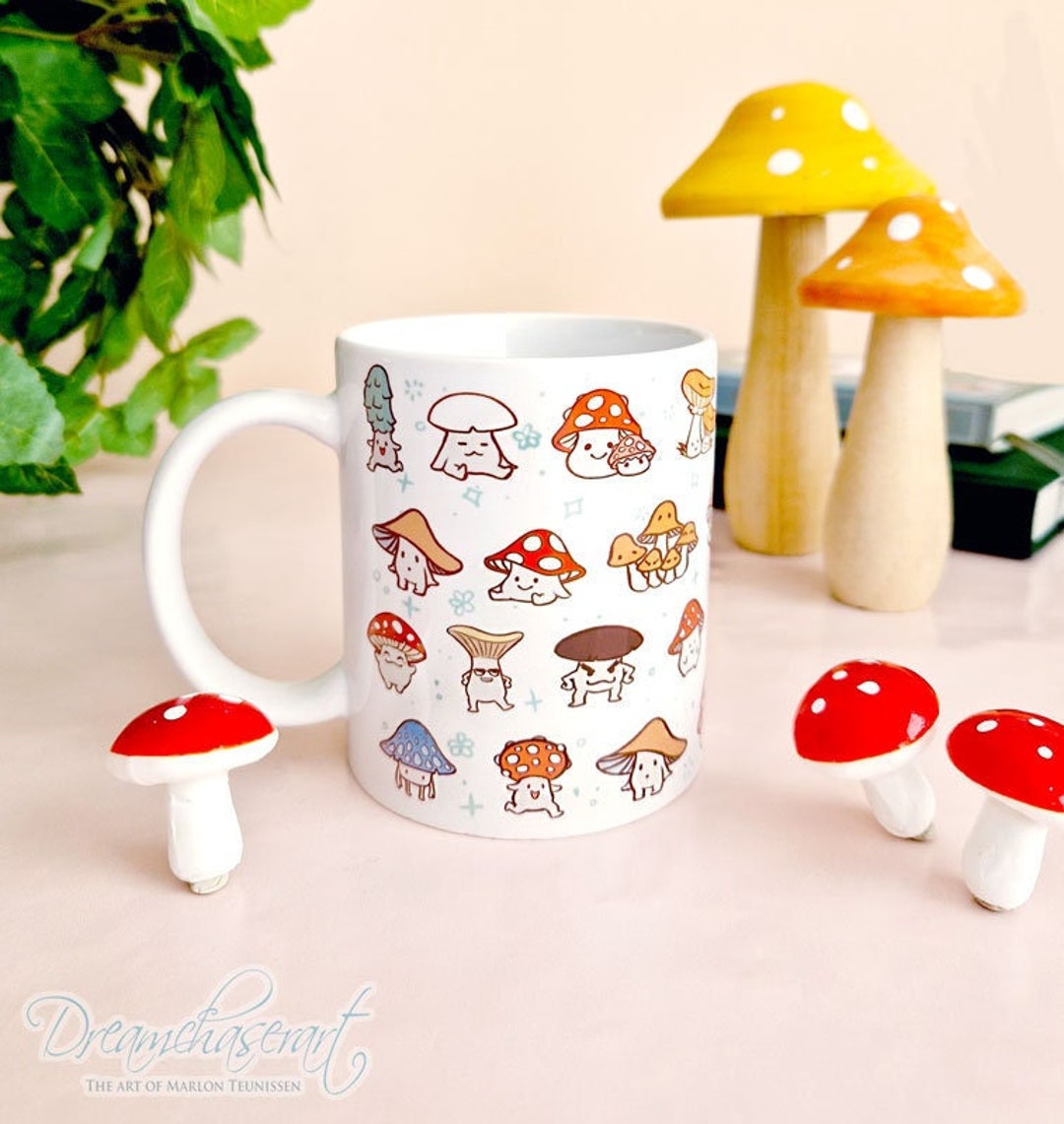 Cute Mushroom Mug ~ Coffee Tea Mug ~ Kawaii Mushy Mug ~ Cute Mushroom ...