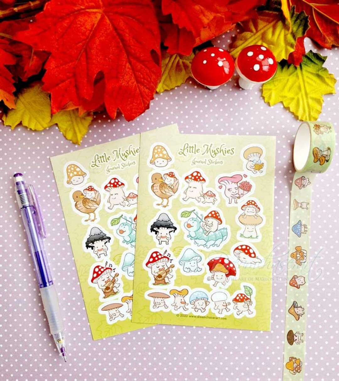 Cute Mushy Mushy Girls Sticker Sheet Bullet Journal Mushroom Themed ...