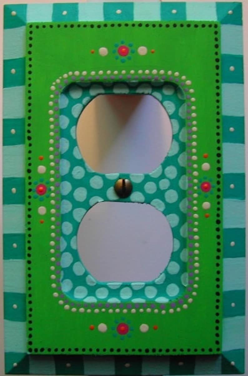 Switch Plate Hand Painted Two Plug Outlet Cover "turtle" - Etsy