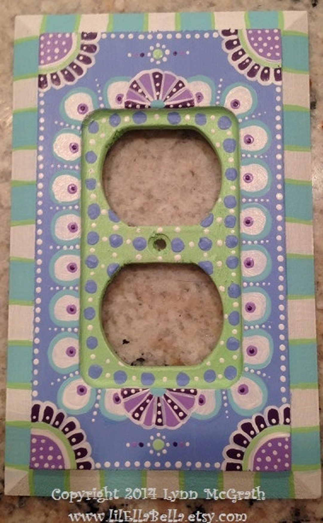 Hand Painted Two Plug Outlet Cover by Lynn Mcgrath "periwinkle" - Etsy