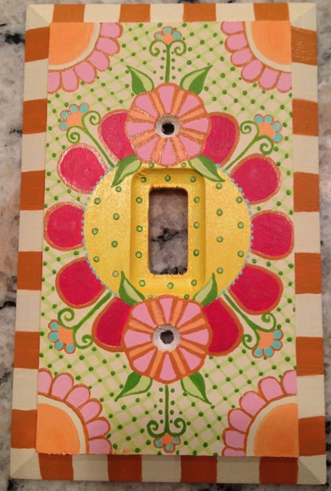 Switch Plate Hand Painted Switch Plate Single Toggle One of a Kind Hand ...