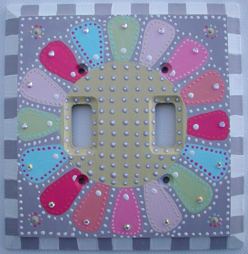 Switch Plate Hand Painted Double Toggle Light Switch Cover Art ...
