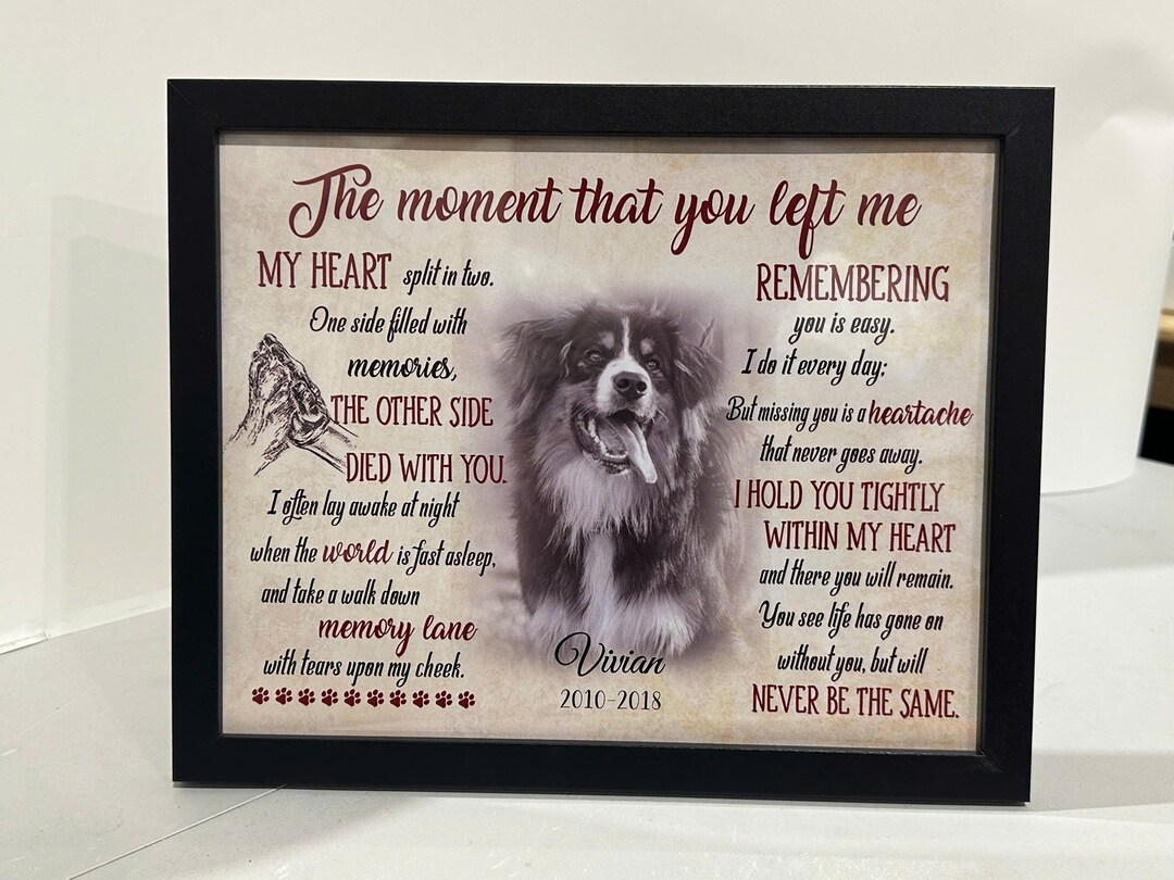 Personalized Pet Memorial Picture Frame, Dog Loss Keepsake Gift - Etsy