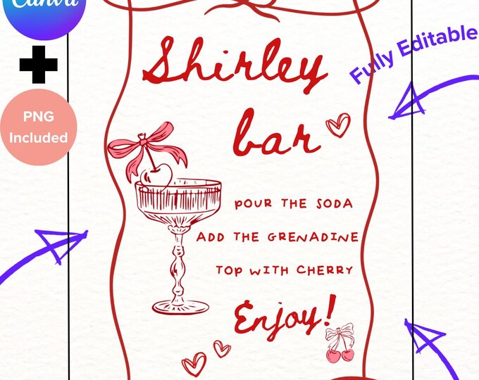 Shirley Temple Bar Sign, Shirley Temple Cherry Mocktail Signature Drink ...
