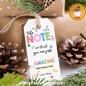 EDITABLE PRINTABLE Take the Note We Think You Are Amazing Gift Tags ...