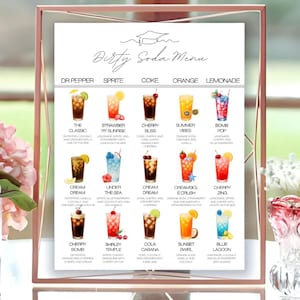 EDITABLE Dirty Soda Menu Sign Template Lemonade Bar Drink Customized ...
