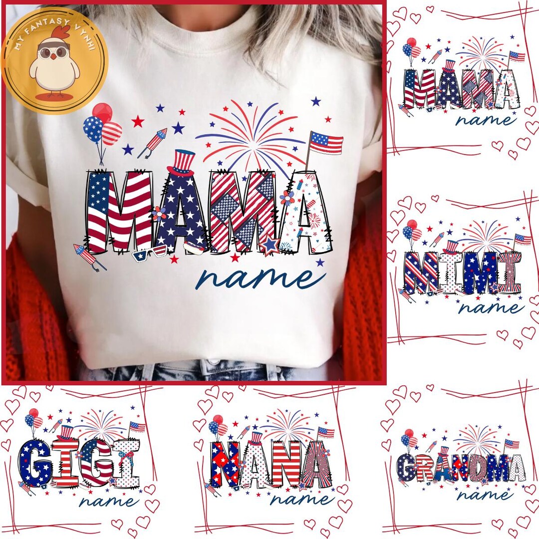 Personalized Preppy Mama 4th of July Png Grandma Gigi Nana Mama Mimi ...