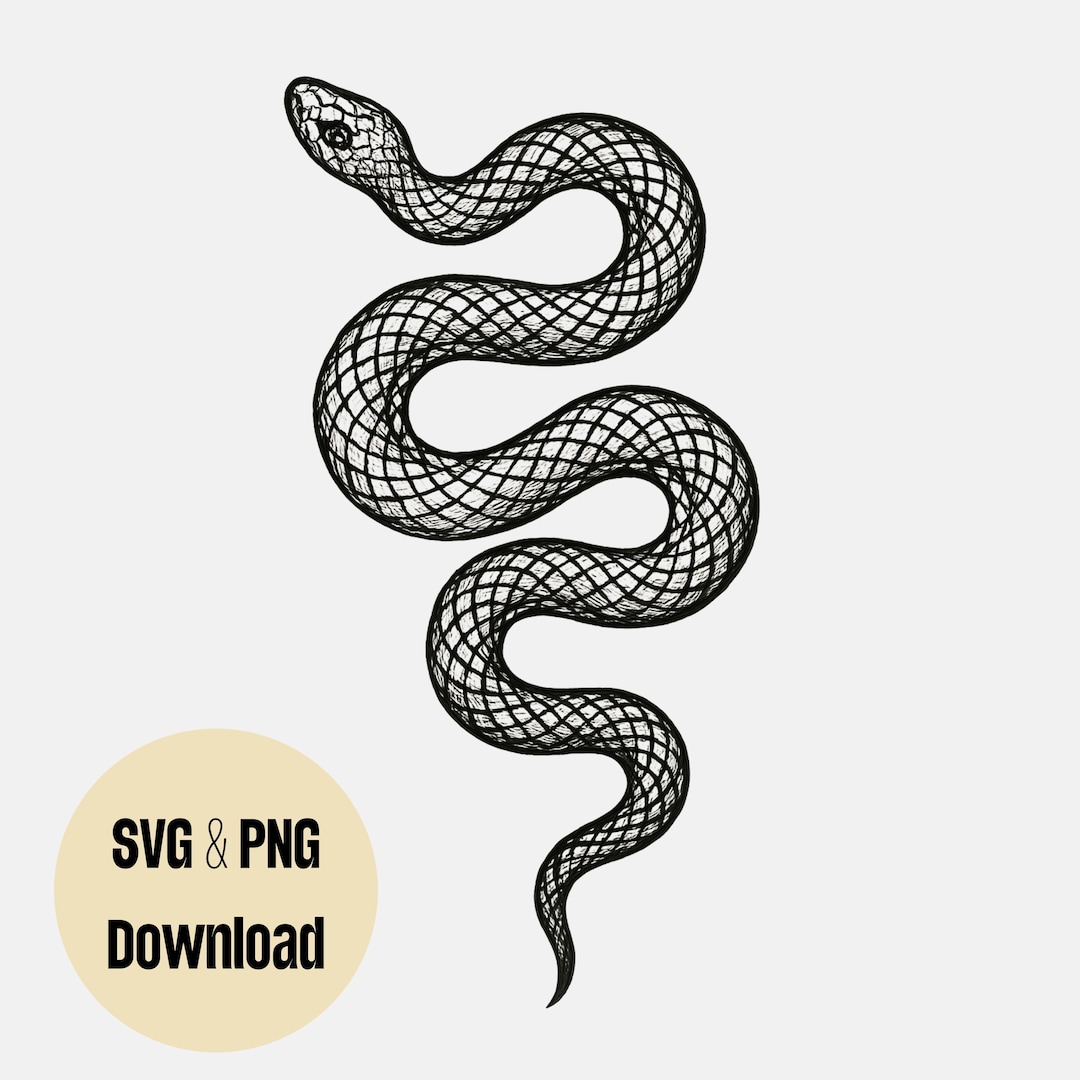 Snake Tattoo SVG, Garter Snake, Original Hand-drawn Designs, Springtime ...