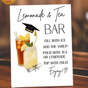 CUSTOMIZE PRINTABLE Iced Tea & Lemonade Bar Sign Lemonade Bar Menu ...