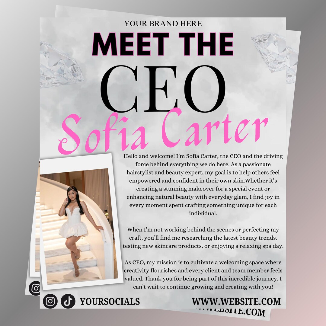 DIY Meet the CEO Flyer Template - Entrepreneur Flyer - Meet the Owner ...