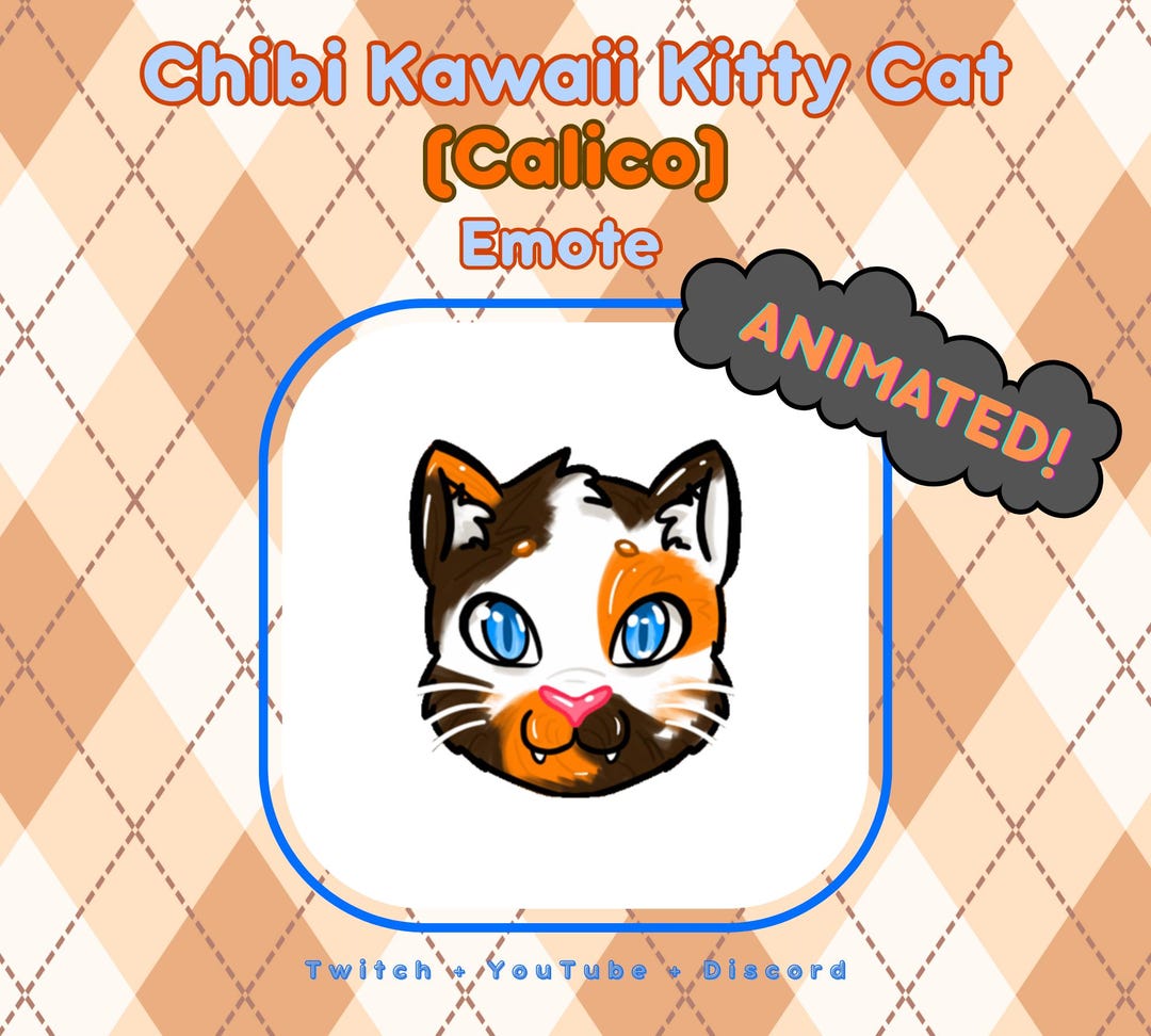 Kitty Cat (calico) Chibi Kawaii Animated Spinning Emote - Youtube ...