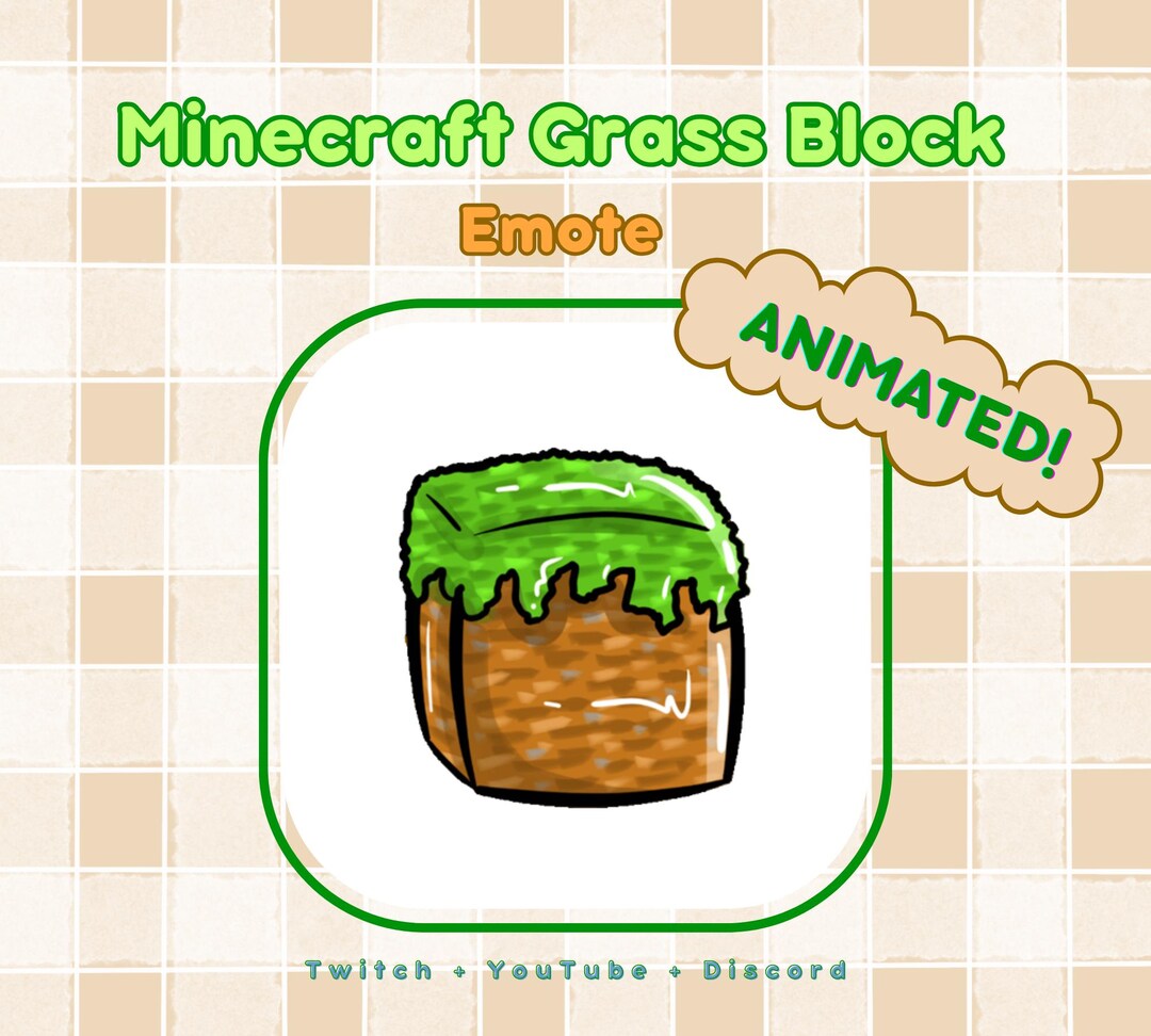 Minecraft Grass Block Animated Emote - Youtube, Twitch, Discord GIF ...