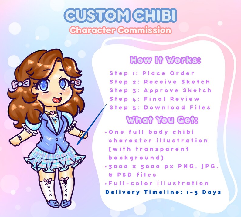 Custom Chibi Character Commission - Etsy