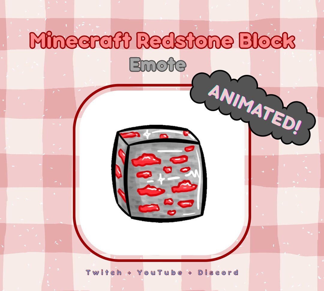 Minecraft Redstone Block Animated Emote - Youtube, Twitch, Discord GIF ...