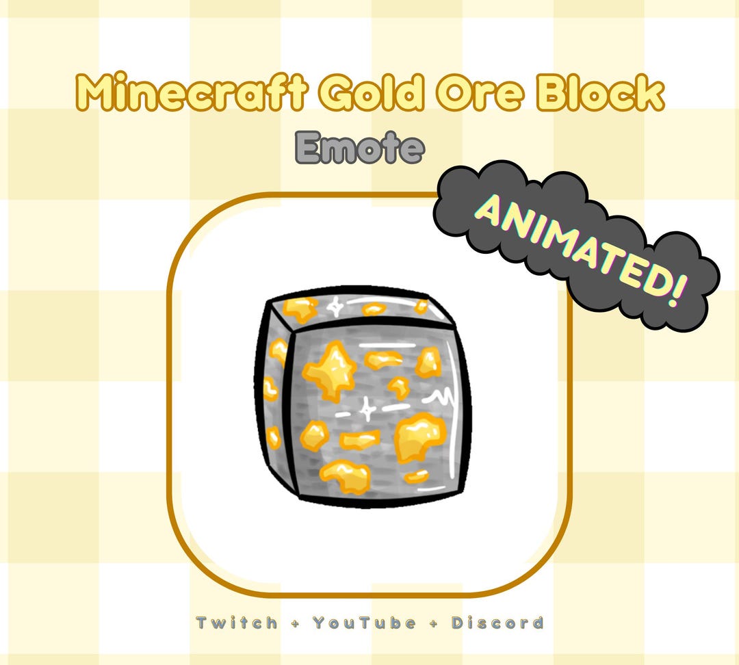 Minecraft Gold Ore Block Animated Emote - Youtube, Twitch, Discord GIF ...