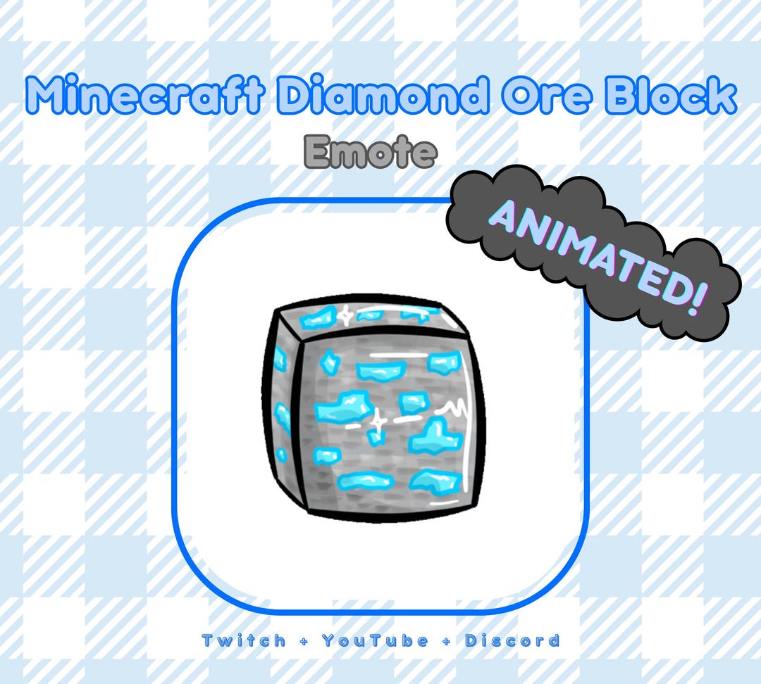 Minecraft Diamond Ore Block Animated Emote - Youtube, Twitch, Discord ...
