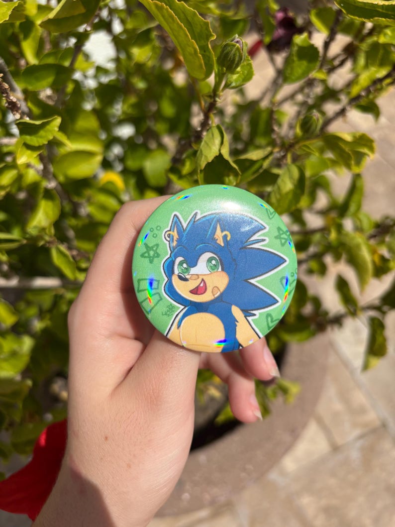 Sonic the Hedgehog Pinback Buttons Holographic (sonic, Knuckles, Tails ...