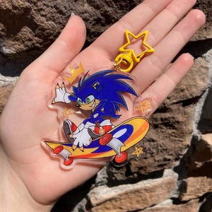 Sonic Adventure Y2K Skateboard 3" Inch Acrylic Keychain Charm - Etsy