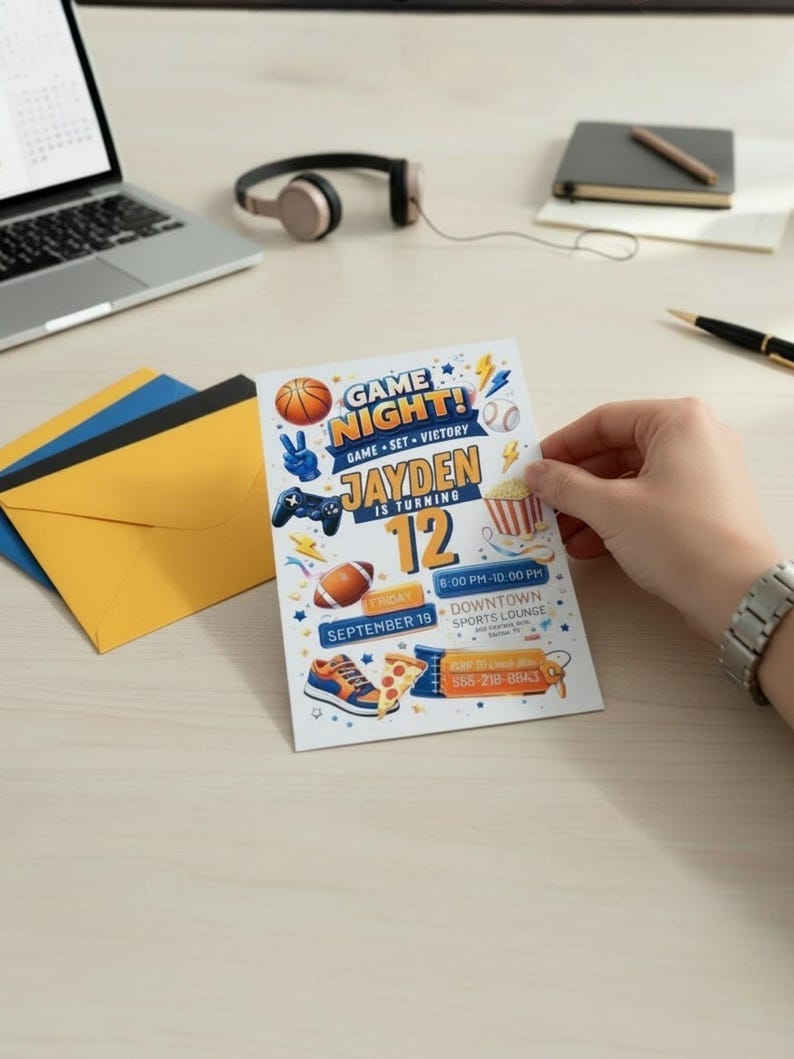 Game Night Birthday Invitation – Editable Template - Etsy UK