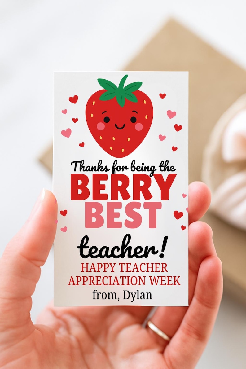 Berry Best Teacher Gift Tag, Printable Teacher Appreciation Gift Tag ...