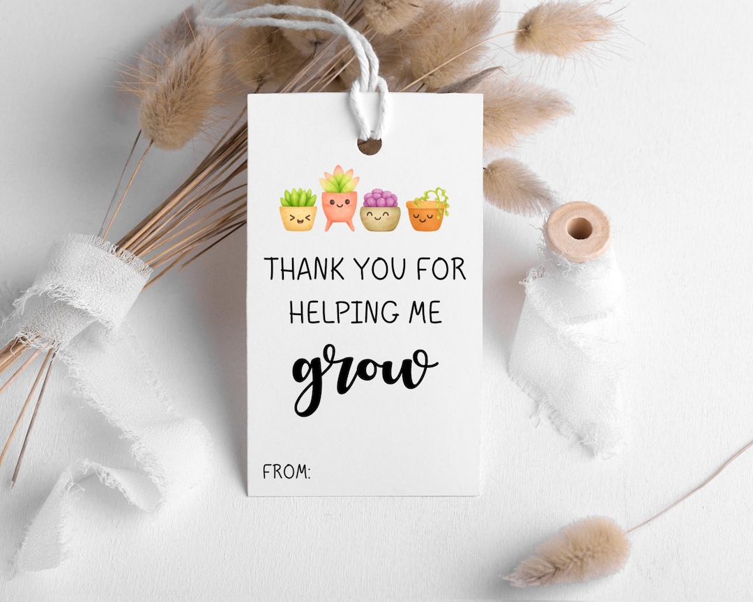 Buy Thank You for Helping Me Grow Gift Tags, 2x3.5 Teacher Appreciation ...