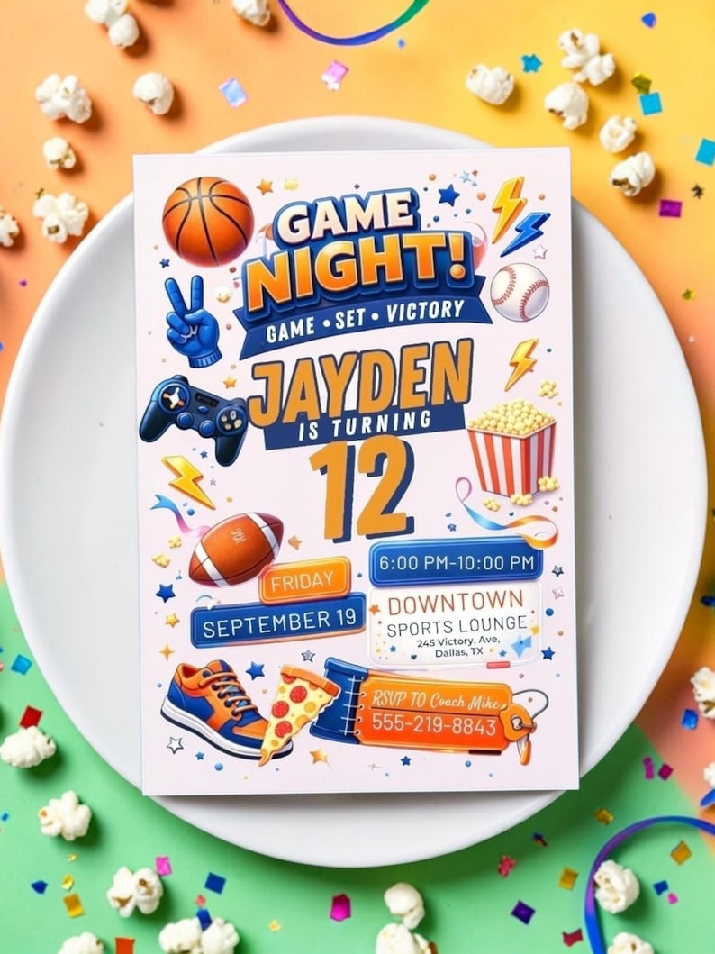 Game Night Birthday Invitation – Editable Template - Etsy UK