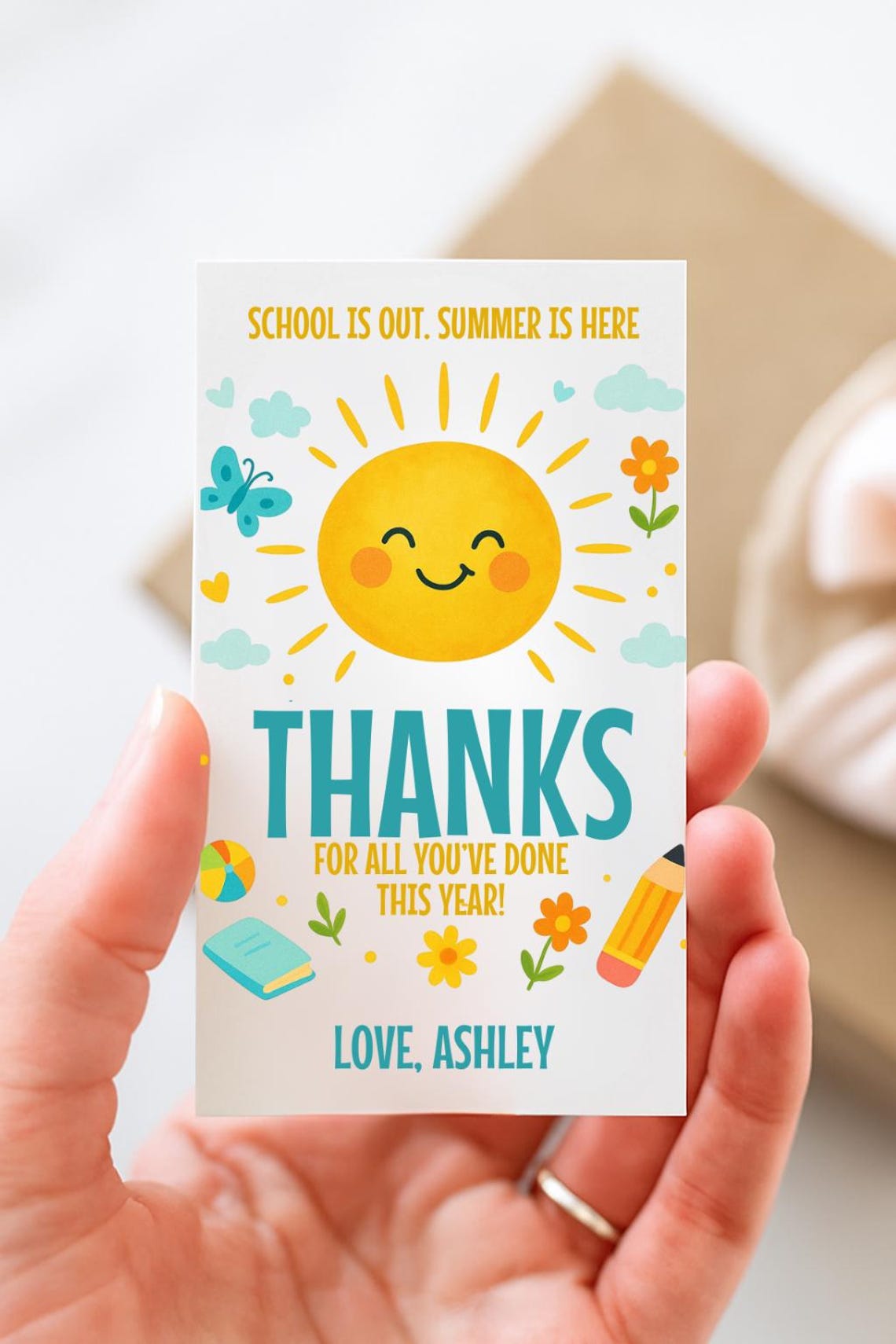 Sun-sational Teacher Gift Tag, Appreciation Printable (digital Download ...