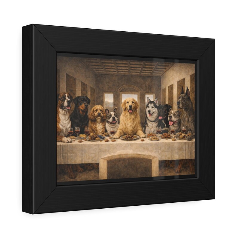 Dogs at the Last Supper Art Print Funny Dog Wall Art Inspired by ...