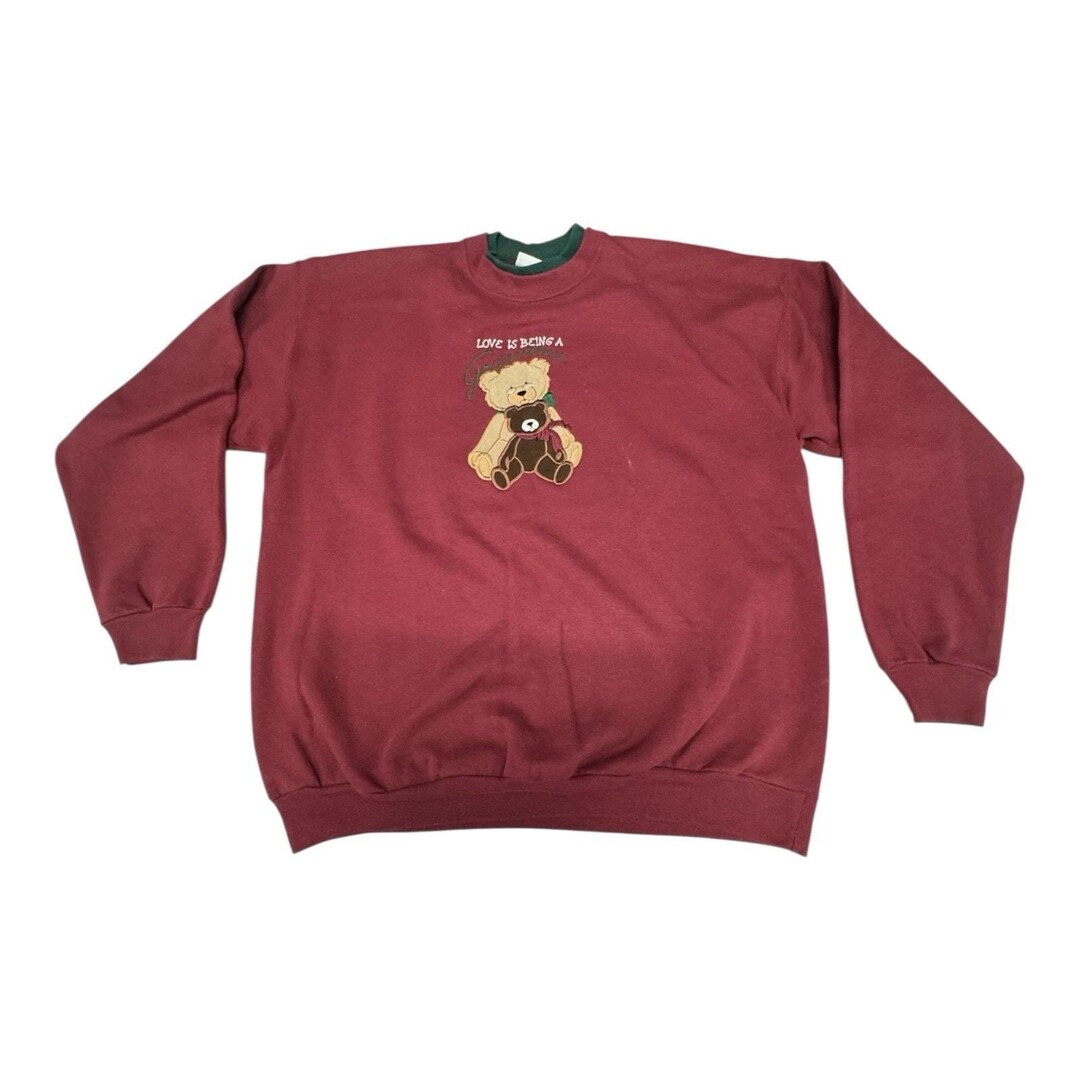 Vintage MC Energy Maroon Large Teddy Bears Love is Being A Grandma ...