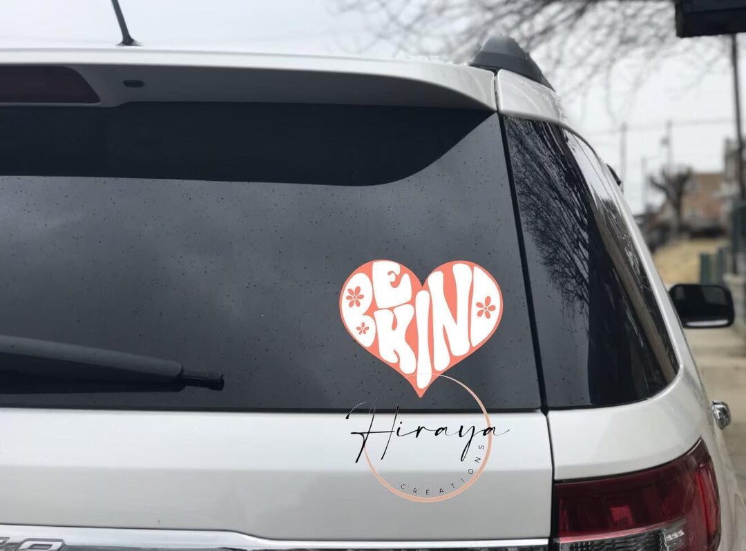 Be Kind Heart Car Decal - Etsy