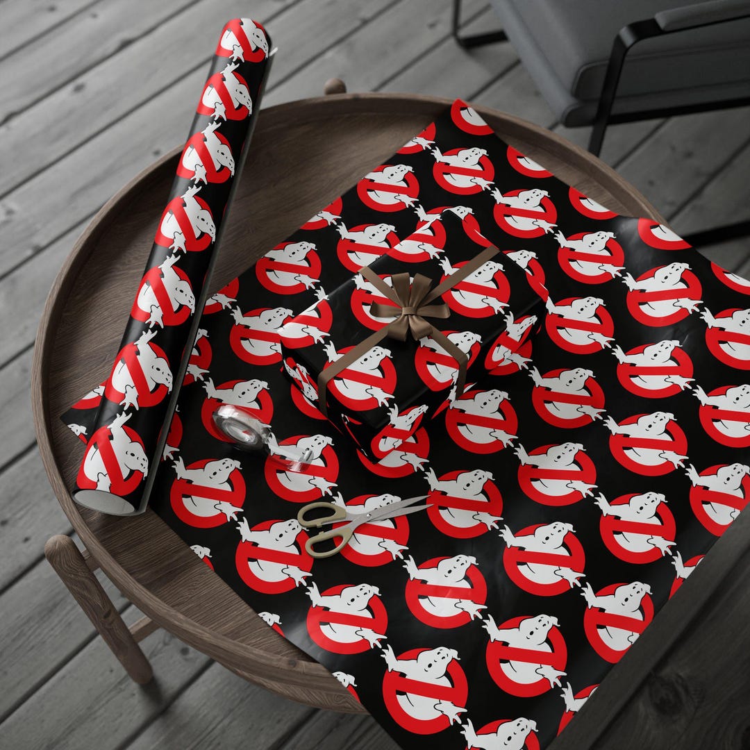 Ghostbusters Holiday Ghost Print Wrapping Paper | Holiday Gift Wrap - Etsy