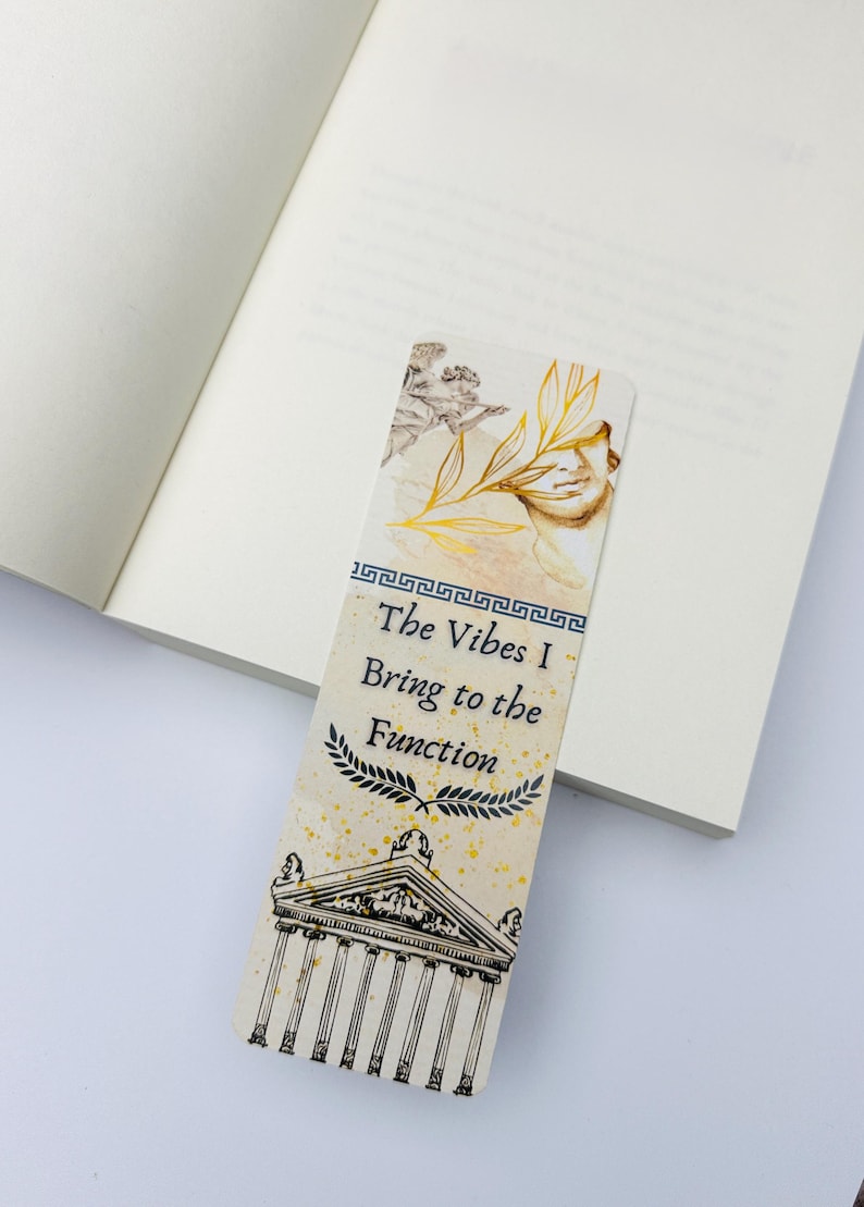 Greek Bookmark: Gold Accents, Trendy Bookish Gift - Etsy