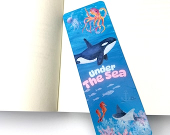 Under the Sea Bookmark: Laminated Ocean Animals, Kids' Stocking Stuffer ...