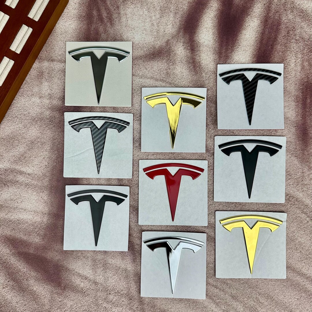 Tesla Model 3/X/Y Badge Sticker Set - Front Hood and Tailgate Metal ...
