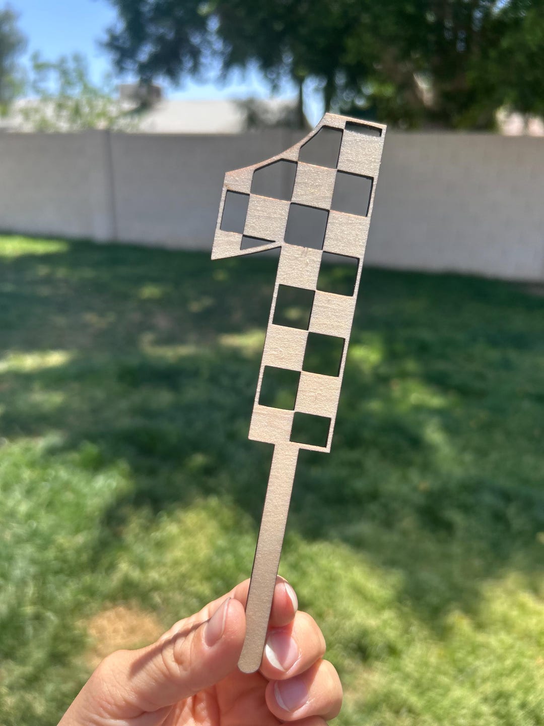 First Birthday Checkered Cake Topper - Etsy