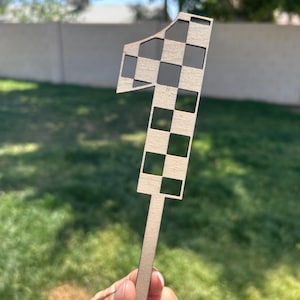First Birthday Checkered Cake Topper - Etsy