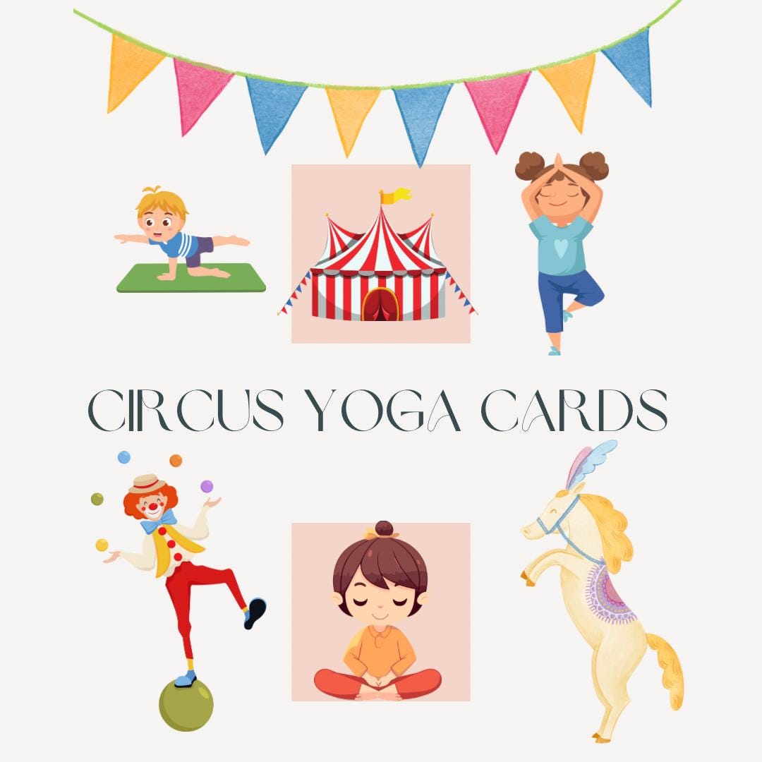 Circus Yoga Cards for Kids, 8 Printable Poses, Movement & Mindfulness ...