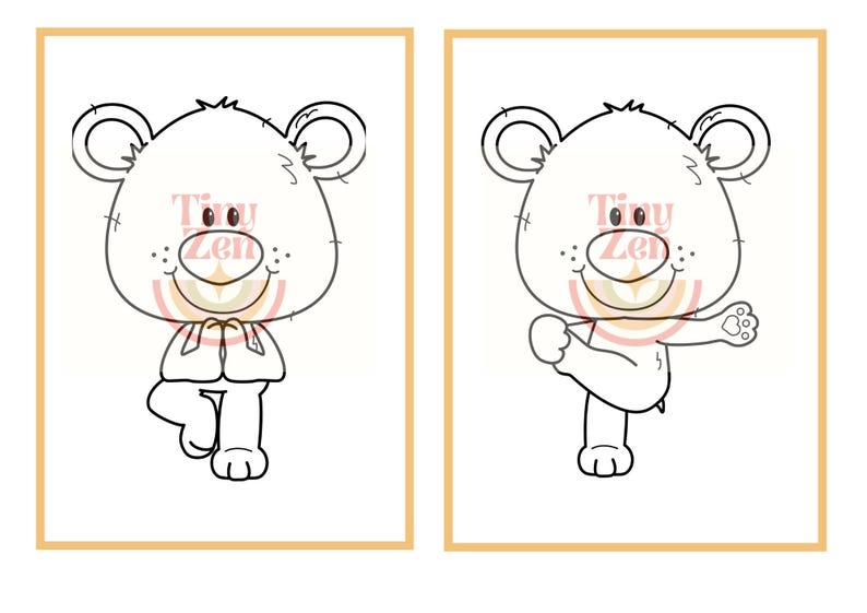 Bear Yoga Cards, Bear Themed Yoga for Kids, Yoga Poses Printable, Kids ...