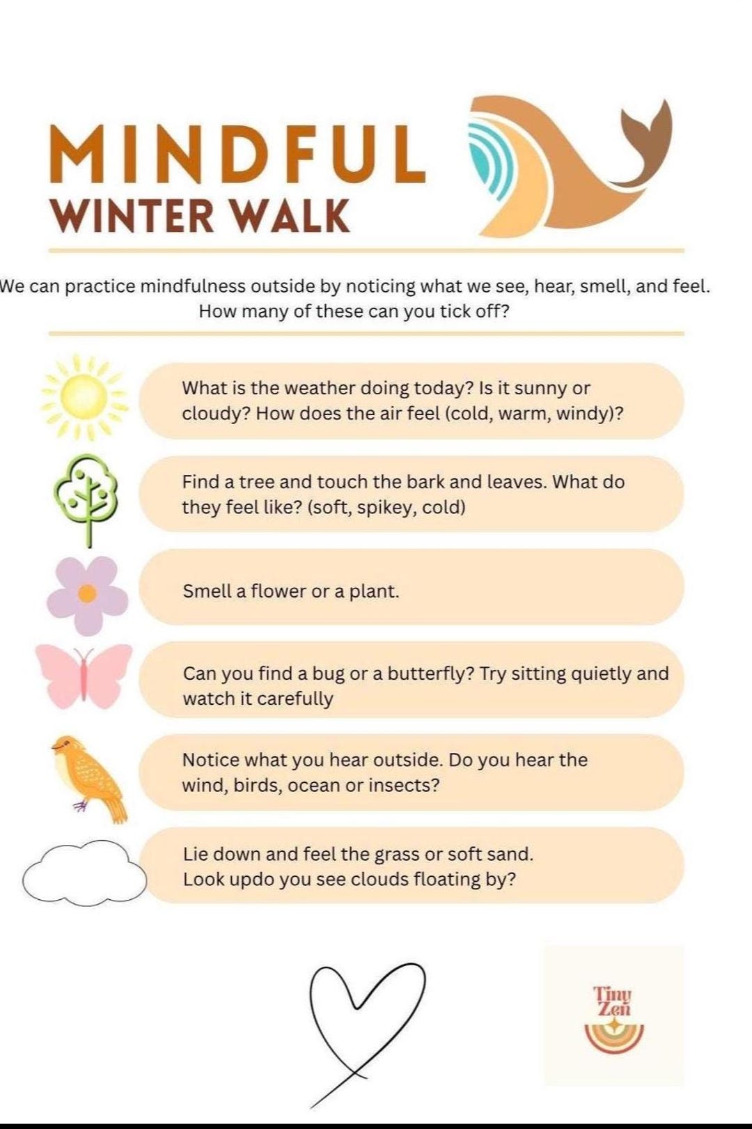 Mindful Winter Walk Printable, Kids Mindful Activity, Sensory Activity ...