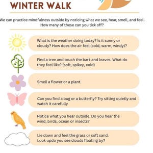 Mindful Winter Walk Printable, Kids Mindful Activity, Sensory Activity ...