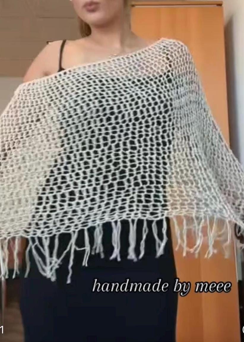 Boho Crochet Poncho With Optional Fray - Etsy