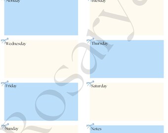 Weekly Planner - Blue - Etsy