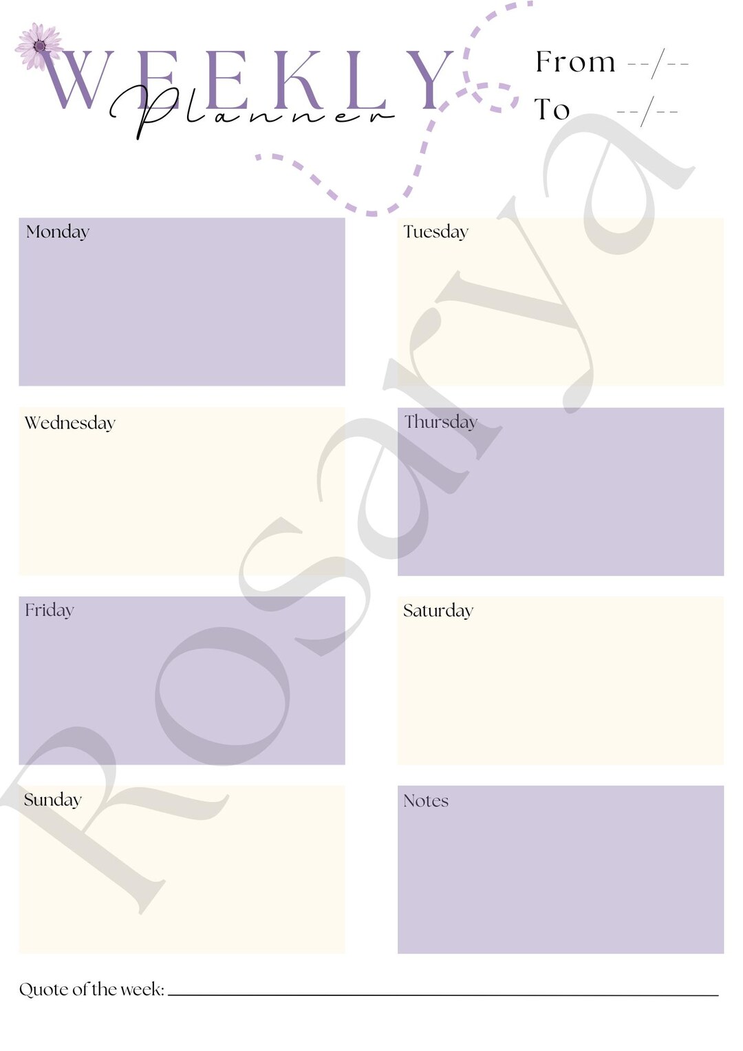 Purple Weekly Planner - Etsy Australia