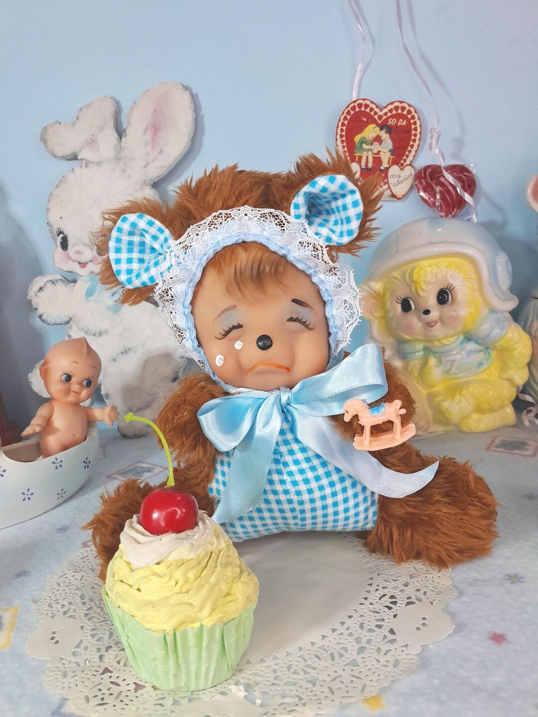Handmade Rubber Face Plush Crying Bear (vintage Rushton Style) - Etsy