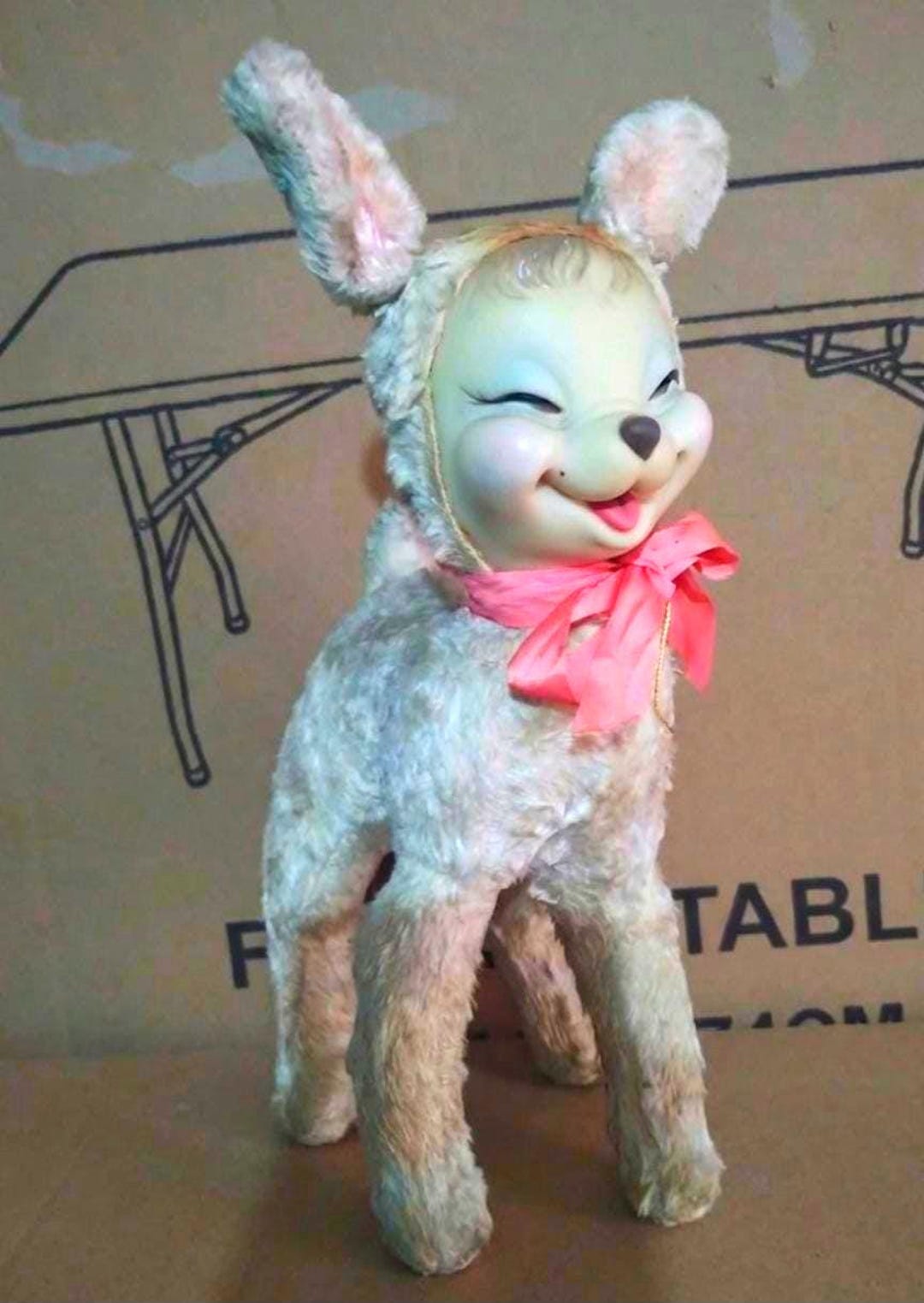 Vintage Very Rare 1950 Rubber Face Plush Deer Fawn (rushton Style ...